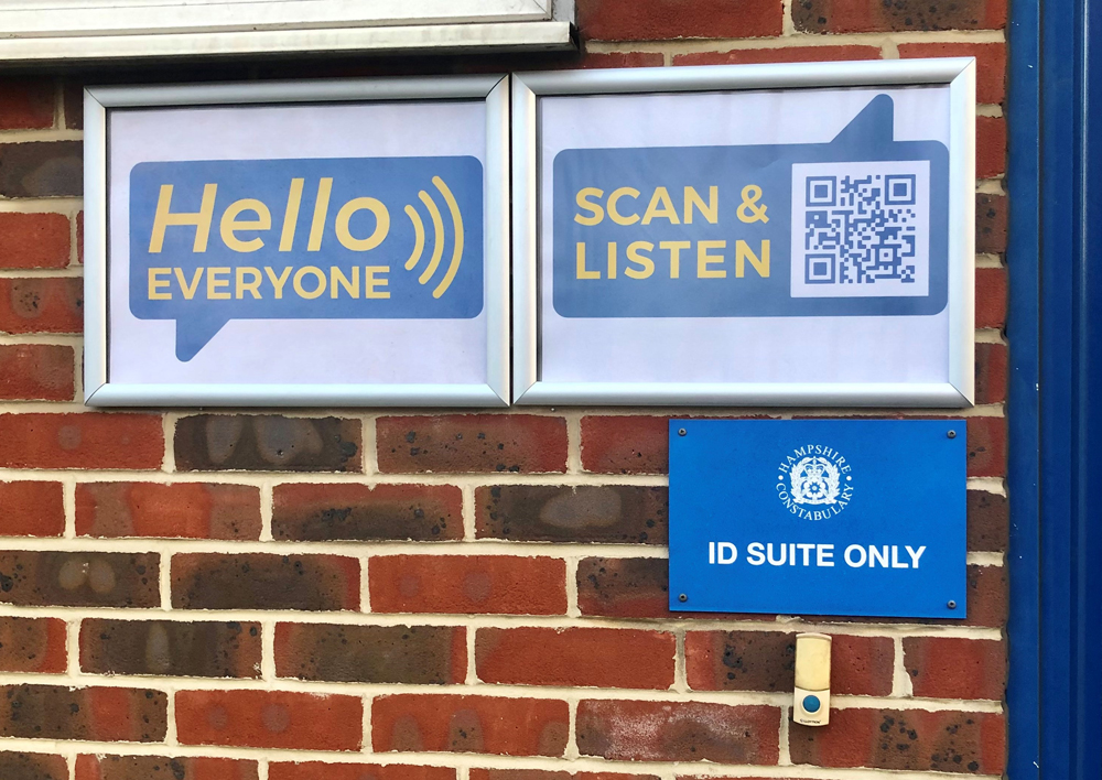 AUDIBLE QR CODE OUTSIDE NEWPORT POLICE STATION TO ASSIST PEOPLE WITH ...