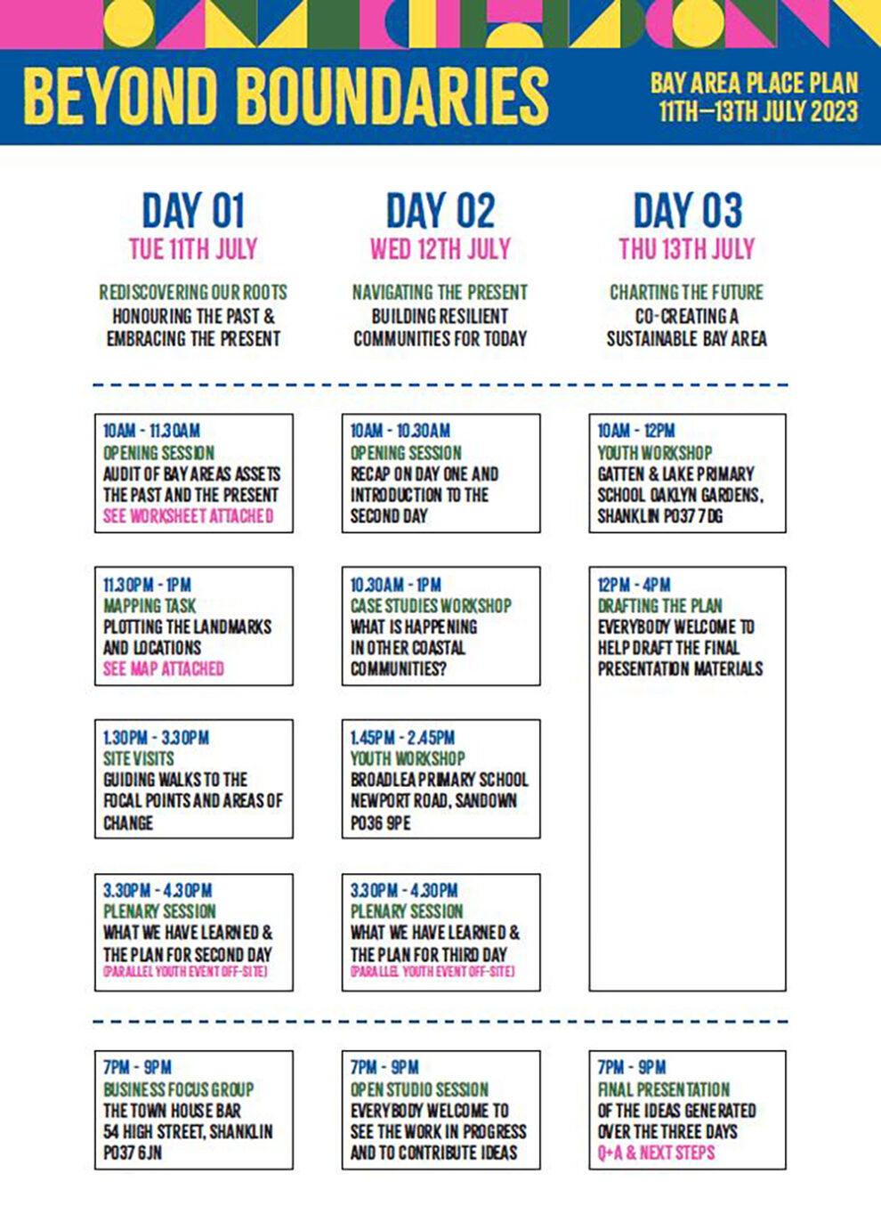 FIRST BAY PLACE PLAN CONSULTATION ACTIVITIES TO BE HOSTED THIS MONTH ...