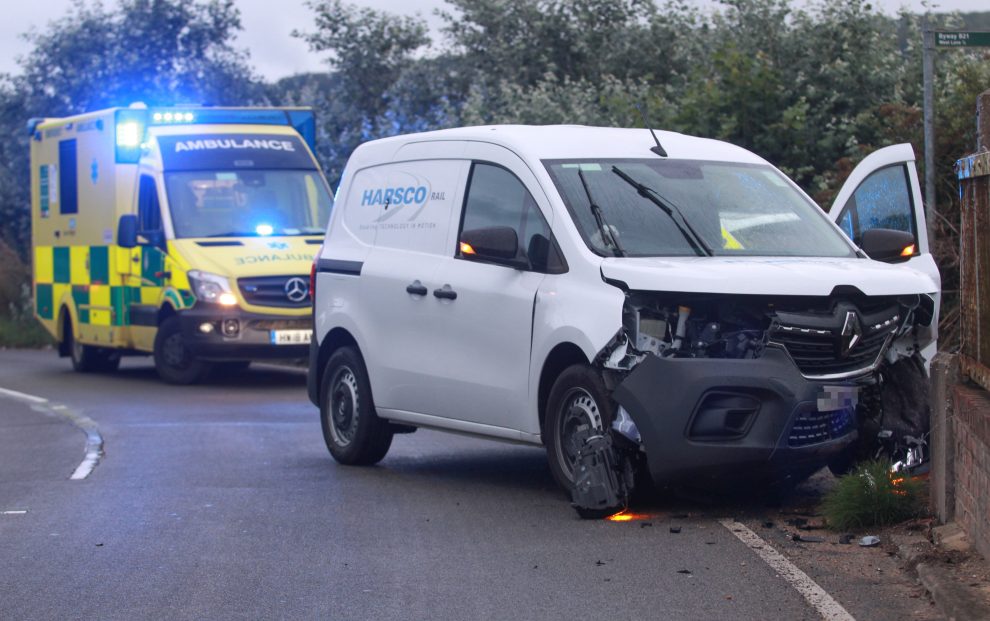VAN CRASHES HEAD-ON INTO RAILWAY BRIDGE WALL NEAR BRADING - Island Echo ...