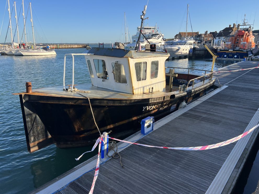 BOAT CORDONED OFF IN YARMOUTH WITH ARMED POLICE KEEPING GUARD - Island ...